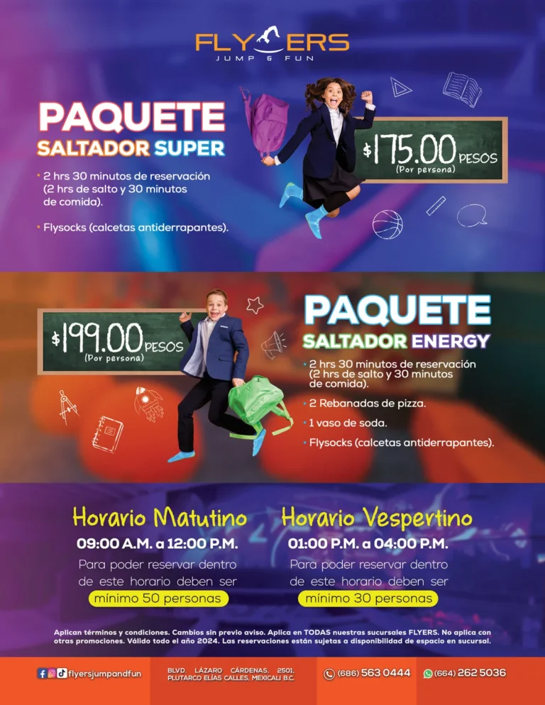Paquetes para Eventos | Flyers Jump and Fun